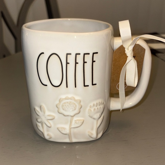 Rae Dunn | Dining | Rae Dunn White Coffee Mug With Floral Design | Poshmark